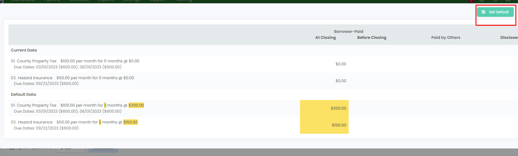 How to Set /Review Escrows and Aggregate Adjustments?