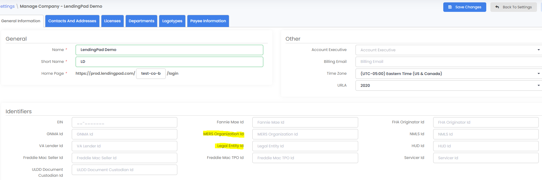 How to Generate MERS MIN Id and Universal Loan Id in LendingPad?