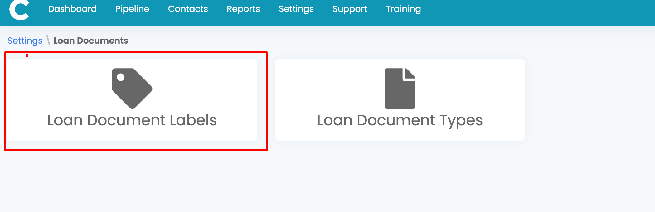 Loan Document Labels