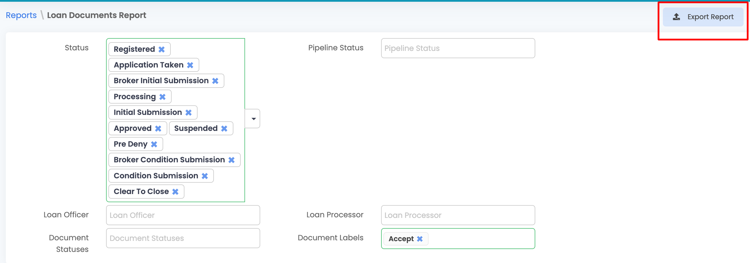 Loan Document Labels