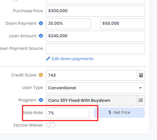 How to enter a Buy Down program?